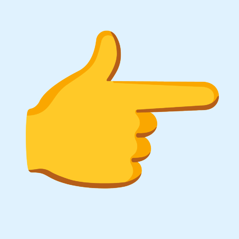 Emoji 👉 Backhand index pointing right: Meaning and Details