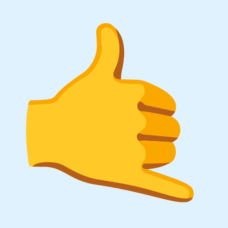 Emoji 🤙 Call me hand: Meaning and Details