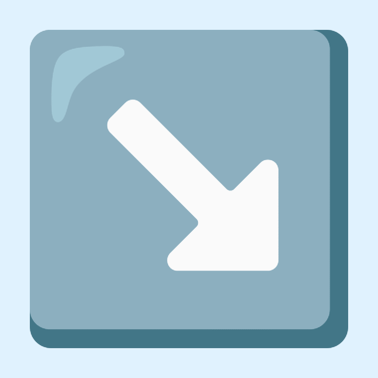 Emoji ↘️ Down-right arrow: Meaning and Details