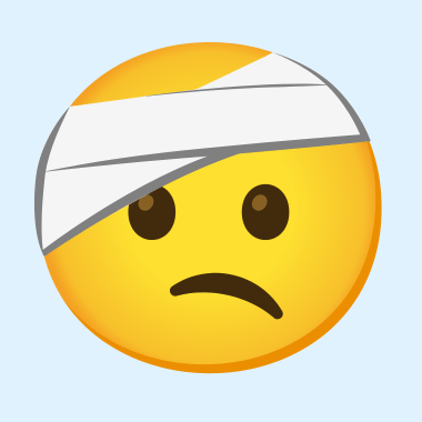 Smiley 🤕 Face with head-bandage: Meaning and Details