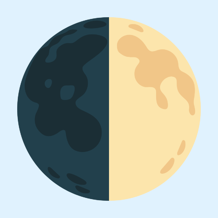 Emoji 🌓 First quarter moon: Meaning and Details