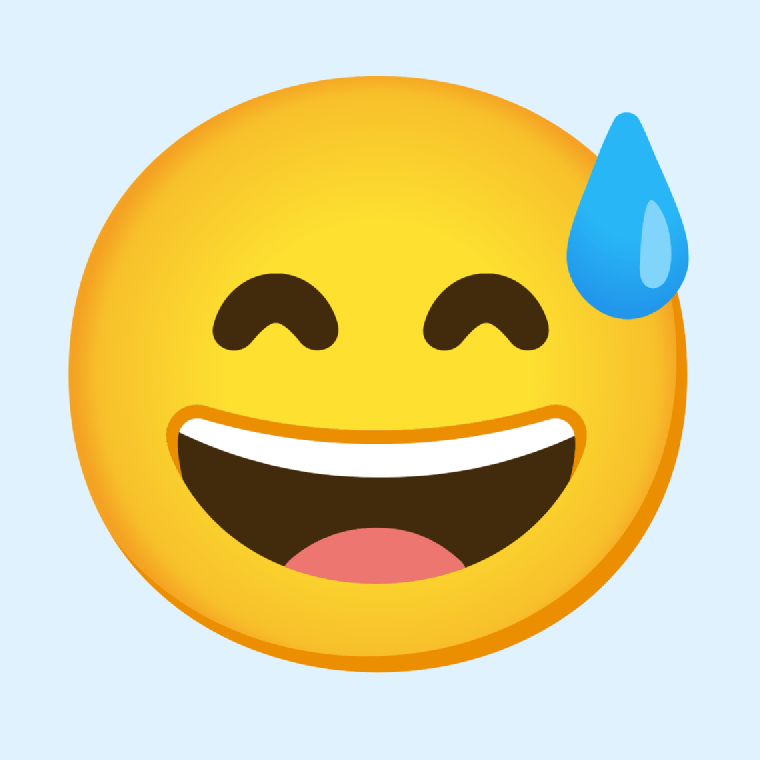Smiley 😅 Grinning face with sweat: Meaning and Details