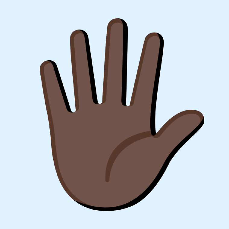 Emoji 🖐🏿 Hand with fingers splayed: dark skin tone: Meaning and Details