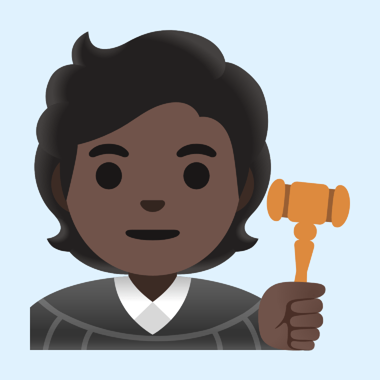 Emoji 🧑🏿‍⚖️ Judge: dark skin tone: Meaning and Details