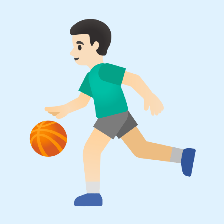 Emoji ⛹🏻‍♂️ Man bouncing ball: light skin tone: Meaning and Details