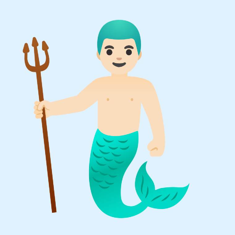 Emoji 🧜🏻‍♂️ Merman: light skin tone: Meaning and Details