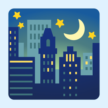 Emoji 🌃 Night with stars: Meaning and Details