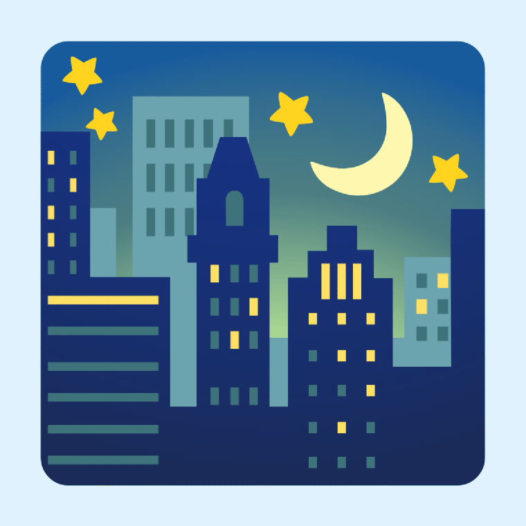 Emoji 🌃 Night with stars: Meaning and Details