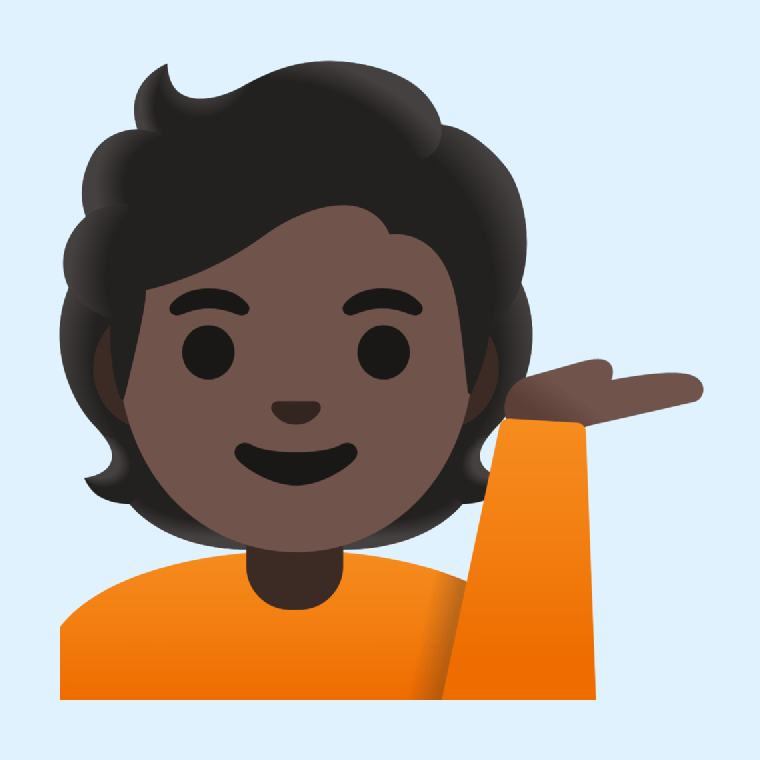 Emoji 💁🏿 Person tipping hand: dark skin tone: Meaning and Details