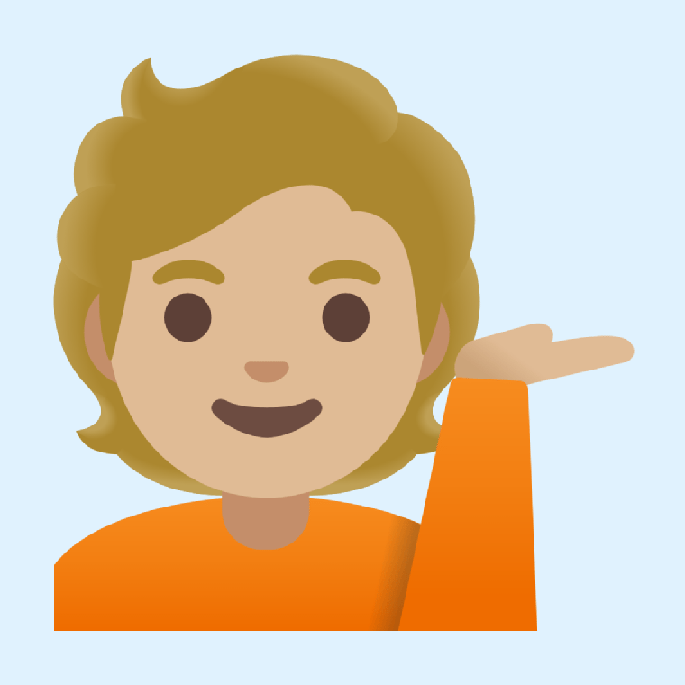 Emoji 💁🏼 Person tipping hand: medium-light skin tone: Meaning and Details