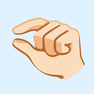 Emoji 🤏🏻 Pinching hand: light skin tone: Meaning and Details