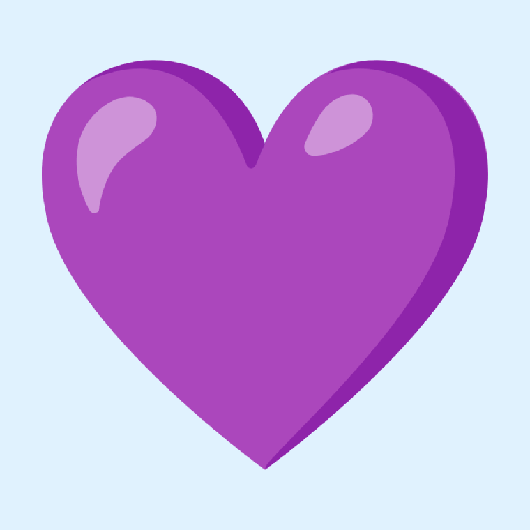 Emoji 💜 Purple heart: Meaning and Details
