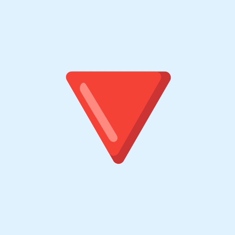 Emoji 🔻 Red triangle pointed down: Meaning and Details
