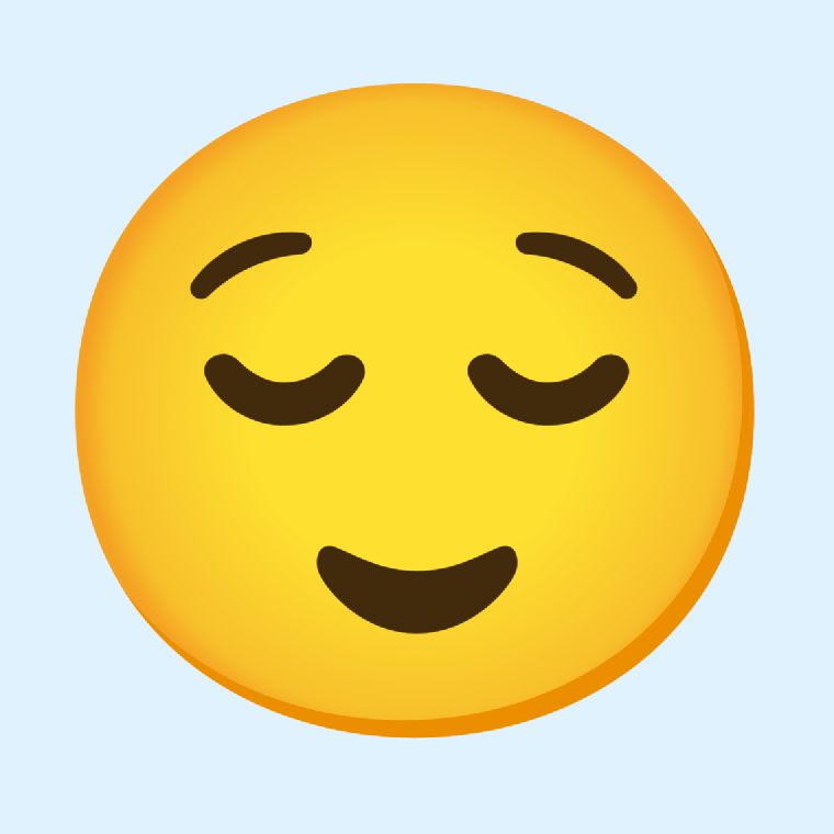 Smiley 😌 Relieved face: Meaning and Details