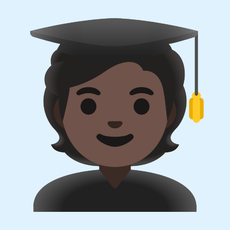 Emoji 🧑🏿‍🎓 Student: dark skin tone: Meaning and Details