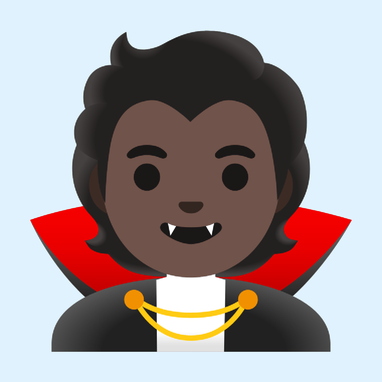 Emoji 🧛🏿 Vampire: dark skin tone: Meaning and Details