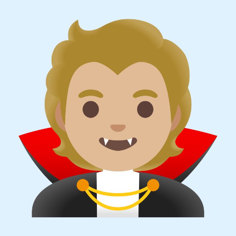 Emoji 🧛🏼 Vampire: medium-light skin tone: Meaning and Details