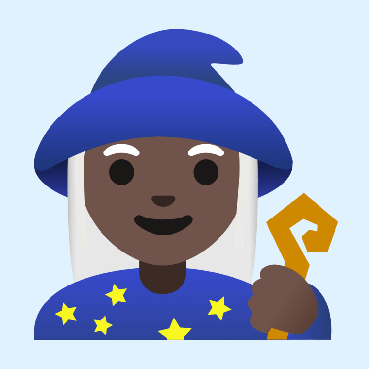 Emoji 🧙🏿‍♀️ Woman mage: dark skin tone: Meaning and Details