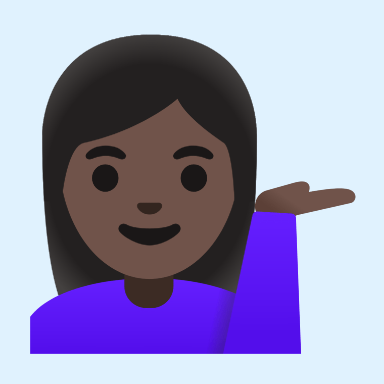 Emoji 💁🏿‍♀️ Woman tipping hand: dark skin tone: Meaning and Details