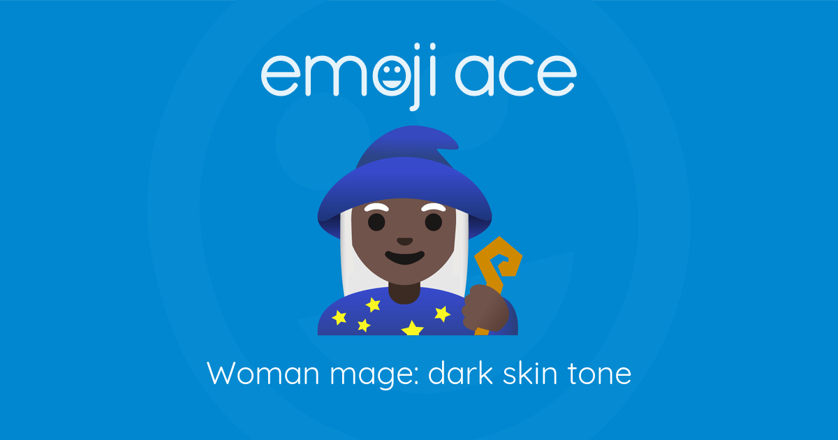 Emoji 🧙🏿‍♀️ Woman mage: dark skin tone: Meaning and Details
