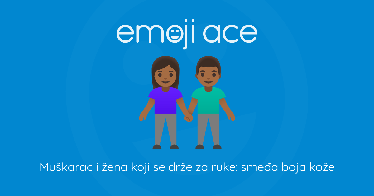Emoji 👫🏾 Muškarac i žena koji se drže za ruke: smeđa boja kože ...