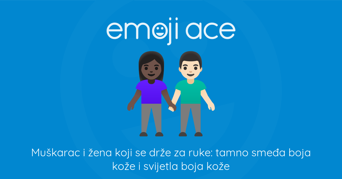 Emoji 👩🏿‍🤝‍👨🏻 Muškarac i žena koji se drže za ruke: tamno smeđa boja ...
