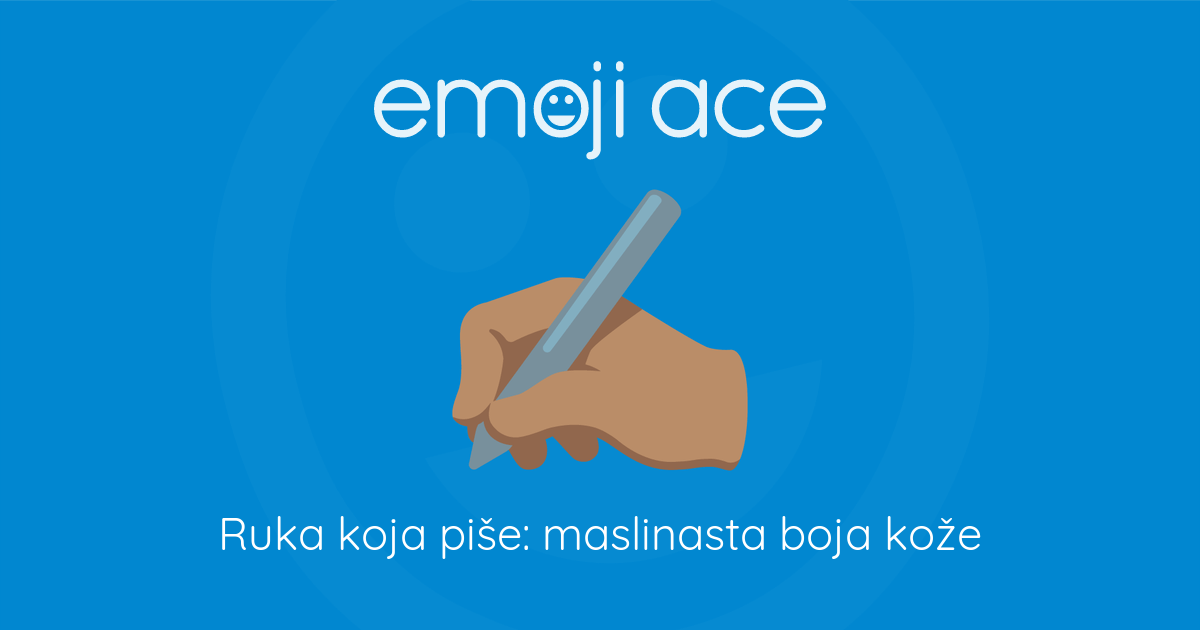 Emoji 🏽 Ruka koja piše: maslinasta boja kože: Značenje i detalji