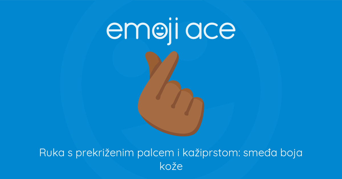 Emoji 🫰🏾 Ruka s prekriženim palcem i kažiprstom: smeđa boja kože ...