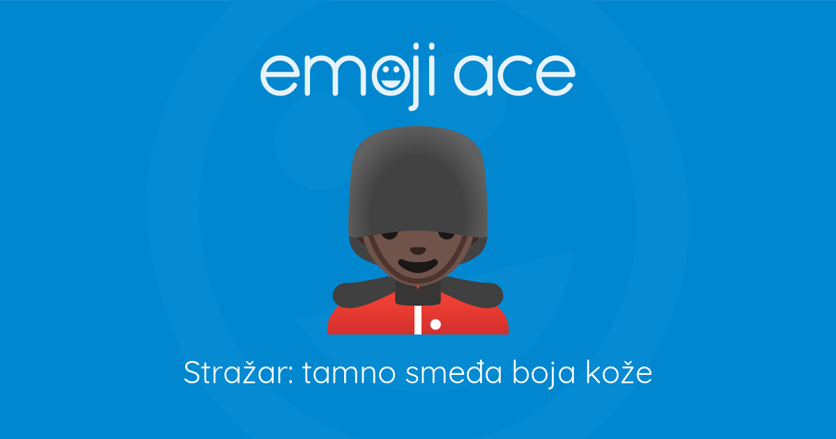 Emoji 💂🏿‍♂️ Stražar: tamno smeđa boja kože: Značenje i detalji